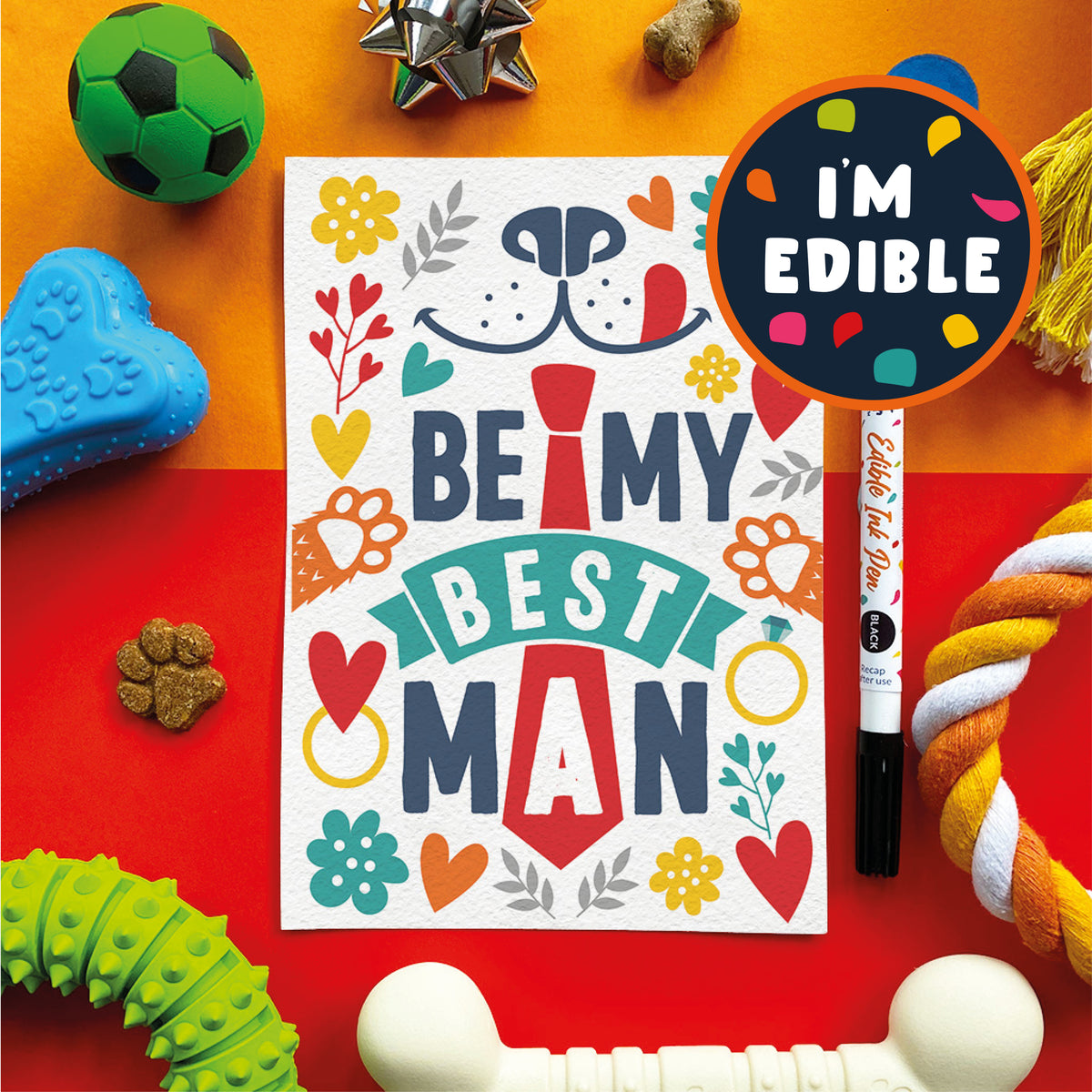 My Best Man Edible Dog Card | Funny Wedding Gift for Dogs – Scoff Paper