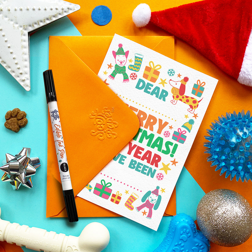 Fun Christmas Card & Pen Set for Dogs | Personalise with Cheeky Message ...