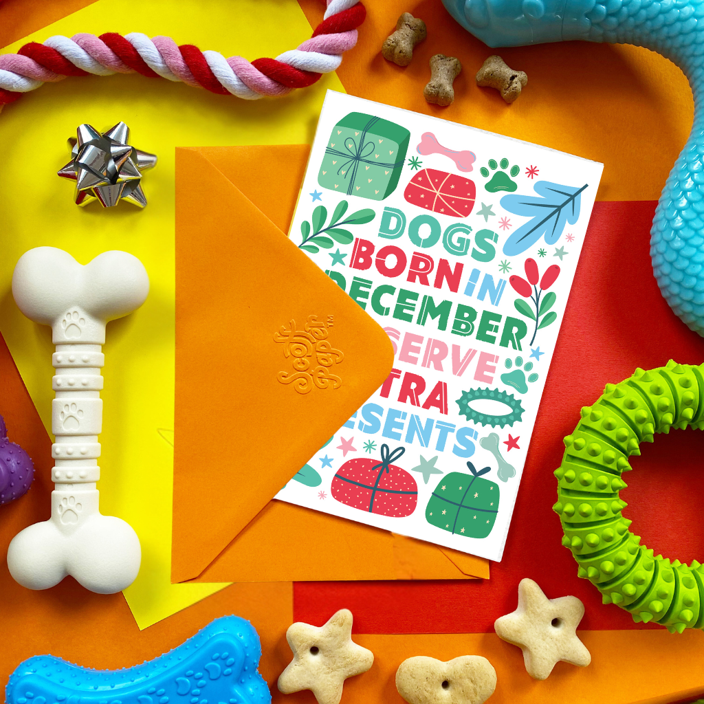 Edible Dog Birthday Card for December Pups | Unique Dog Gift UK – Scoff ...