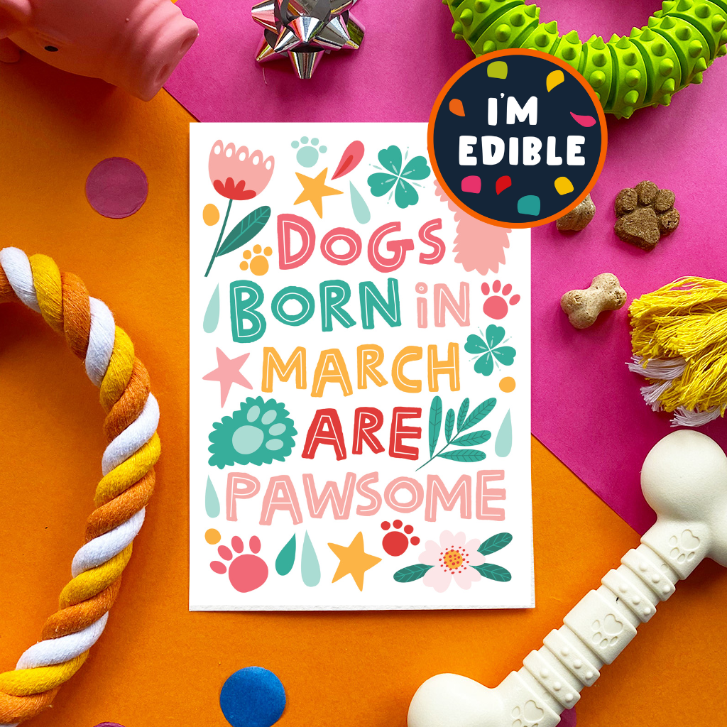 Dog Birthday Gifts by Month – Cards & Prints – Scoff Paper