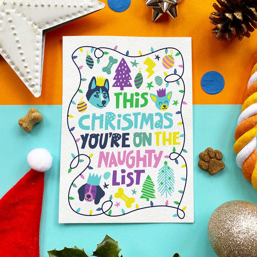 Naughty List Edible Dog Card | Funny Christmas Treat – Scoff Paper