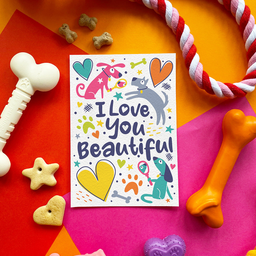 I Love You Beautiful Edible Dog Card | Romantic Gift for Your Dog ...