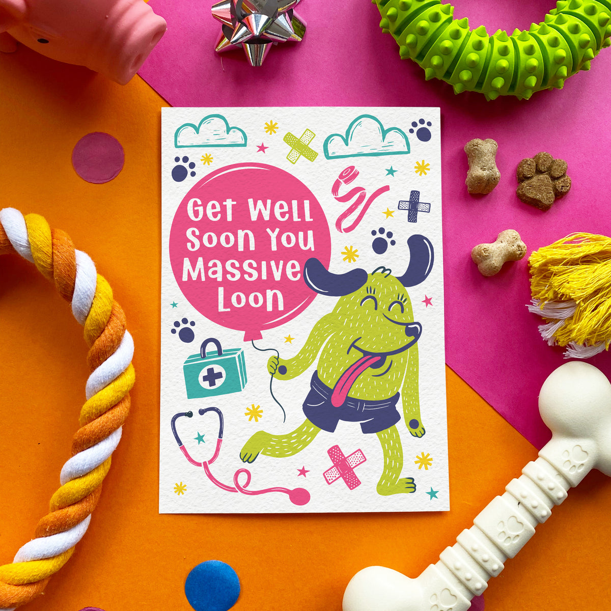Funny Edible Dog Get Well Card | Get Well Soon You Massive Loon – Scoff ...
