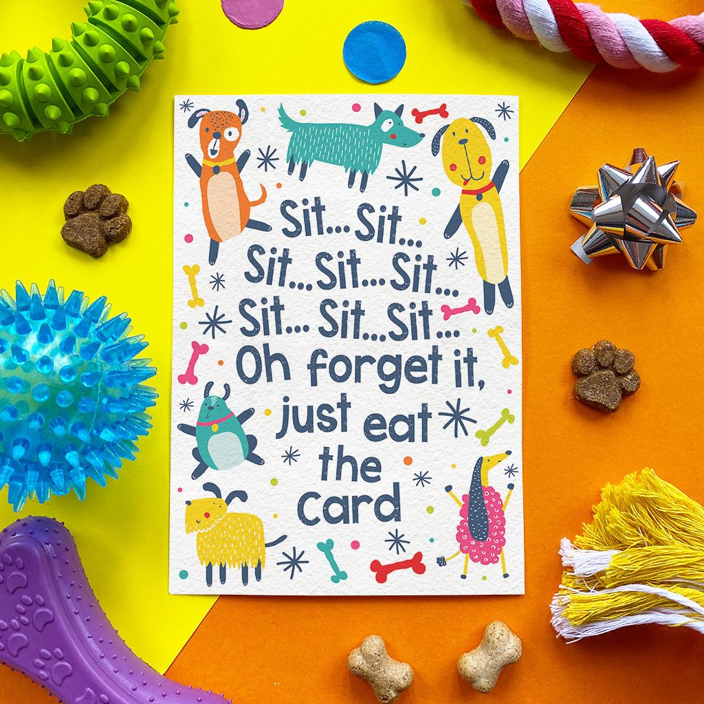 Just Eat the Card | Funny Edible Dog Card for Training Fails – Scoff Paper
